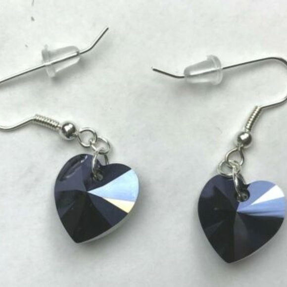 Jewelry | Swarovski Crystal Elements Heart Earrings Sterling | Poshmark
